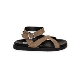 Steve Madden Leder-Sandalen in Taupe - 46% | Gr&ouml;&szlig;e 39 | Damen-sandalen