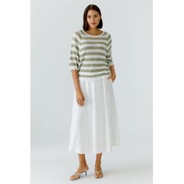 Oui Pullover in Gr&uuml;n/ Wei&szlig; - 53% | Gr&ouml;&szlig;e 44 | Damen-pullover-cardigans