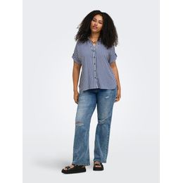 Only Carmakoma Bluse in Wei&szlig;/ Dunkelblau - 14% | Gr&ouml;&szlig;e 42 | Damen-blusen