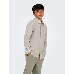 ONLY & SONS Junior Hemd "Caiden" in Beige - 51% | Gr&ouml;&szlig;e 164 | Kinder-blusen-hemden