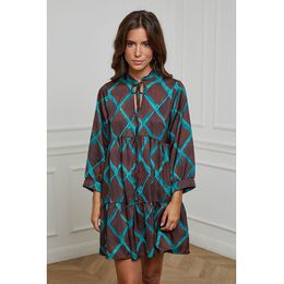 L'armoire de Suzette Kleid in Braun/ T&uuml;rkis - 68% | Gr&ouml;&szlig;e 38/40 | Damen-kleider