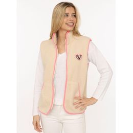 Zwillingsherz Teddyweste "Leo Herzpatch" in Beige - 35% | Gr&ouml;&szlig;e M | Damenjacken