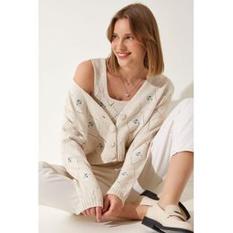 Happiness Istanbul Cardigan in Beige - 54% | Gr&ouml;&szlig;e S/M | Damen-pullover-cardigans