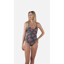 Barts Badeanzug "Gunja" in Gr&uuml;n/ Pink - 60% | Gr&ouml;&szlig;e 38 | Damen-bademode