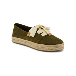Toms Shoes TOMS Leder-Espadrilles in Khaki - 44% | Gr&ouml;&szlig;e 41 | Damen-schuhe-halbschuhe