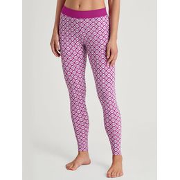 Calida Leggings in Lila/ Wei&szlig; - 55% | Gr&ouml;&szlig;e M | Damenhosen