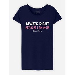 WOOOP Shirt "Always Right Mom" in Dunkelblau - 48% | Gr&ouml;&szlig;e L | Damen-tops