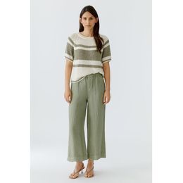 Oui Pullover in Gr&uuml;n/ Wei&szlig; - 54% | Gr&ouml;&szlig;e 42 | Damen-pullover-cardigans