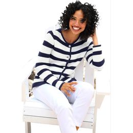 Heine Cardigan in Dunkelblau/ Creme - 70% | Gr&ouml;&szlig;e 36 | Damen-pullover-cardigans