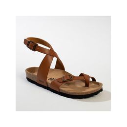 BACKSUN Leder-Sandalen "Mala" in Hellbraun - 58% | Gr&ouml;&szlig;e 42 | Damen-sandalen