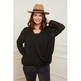 Curvy Lady Bluse in Schwarz - 77% | Gr&ouml;&szlig;e 40/42 | Damen-blusen