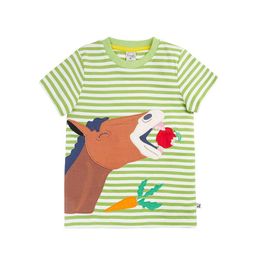 frugi Shirt in Hellgr&uuml;n/ Wei&szlig;/ Braun - 41% | Gr&ouml;&szlig;e 98/104 | Kinder-oberteile