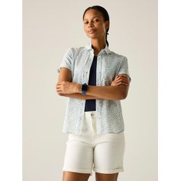 Regatta Funktionshemd "Travel Light" in Wei&szlig;/ Blau - 66% | Gr&ouml;&szlig;e 44 | Damen-outdoor-tops-shirts