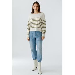 Oui Pullover in Wei&szlig;/ Gr&uuml;n - 75% | Gr&ouml;&szlig;e 34 | Damen-pullover-cardigans