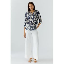 Oui Bluse in Dunkelblau/ Wei&szlig; - 51% | Gr&ouml;&szlig;e 42 | Damen-blusen