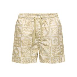 Only & Sons ONLY & SONS Badeshorts "Onsprint" in Beige - 21% | Gr&ouml;&szlig;e L | Herren-bademode-sport