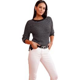 Heine Pullover in Schwarz/ Creme - 63% | Gr&ouml;&szlig;e 40 | Damen-pullover-cardigans