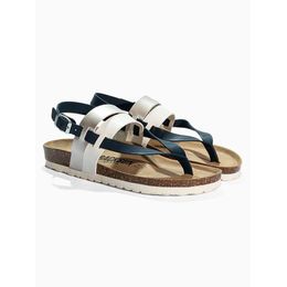 BACKSUN Zehensandalen "Santarem" in Dunkelblau/ Wei&szlig;/ Silber - 46% | Gr&ouml;&szlig;e 39 | Damen-sandalen