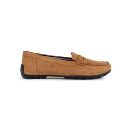 Geox Leder-Slipper "Kosmopolis" in Hellbraun - 53% | Gr&ouml;&szlig;e 39 | Damen-schuhe-halbschuhe