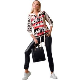 Heine Sweatjacke in Beige/ Rot - 73% | Gr&ouml;&szlig;e 40 | Damen-sweatshirts-jacken