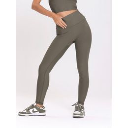 Onamaste Trainingsleggings in Khaki - 56% | Gr&ouml;&szlig;e L/XL | Damen-sporthosen