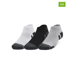 Under Armour 3er-Set: Sportsocken "Performance Tech" in Grau/ Schwarz - 13% | Gr&ouml;&szlig;e L | Damen-outdoor-ausruestung