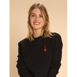 WOOOP Sweatshirt "Queen" in Schwarz - 50% | Gr&ouml;&szlig;e L | Damen-sweatshirts-jacken