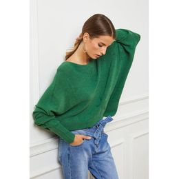 So Cachemire Pullover "Egale" in Gr&uuml;n - 74% | Gr&ouml;&szlig;e L | Damen-pullover-cardigans