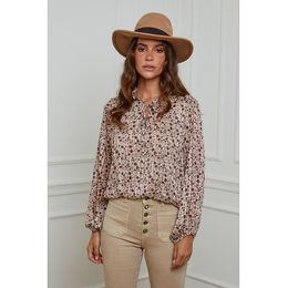 L'armoire de Suzette Bluse in Beige/ Bordeaux - 77% | Gr&ouml;&szlig;e 36/38 | Damen-blusen