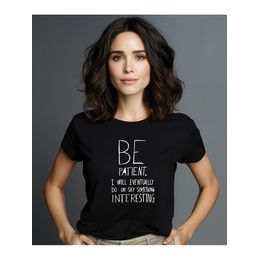 WOOOP Shirt "Be patient" in Schwarz - 57% | Gr&ouml;&szlig;e M | Damen-tops