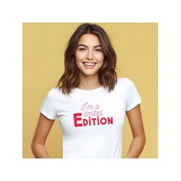 WOOOP Shirt "I ́m a limited edition" in Wei&szlig; - 51% | Gr&ouml;&szlig;e L | Damen-tops