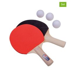 Happy People 5tlg. Tischtennis-Schl&auml;ger in Schwarz/ Rot - ab 3 Jahren - 27% | Damen-outdoor-ausruestung