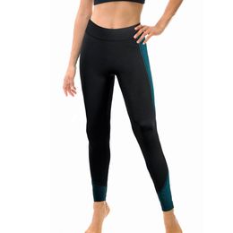 Active-fit Trainingsleggings in Schwarz/ T&uuml;rkis - 43% | Gr&ouml;&szlig;e L/XL | Damen-sporthosen