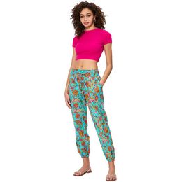 Aller Simplement Hose in T&uuml;rkis/ Orange - 74% | Gr&ouml;&szlig;e 34/36 | Damenhosen