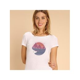 WOOOP Shirt "The mountains are calling" in Wei&szlig; - 51% | Gr&ouml;&szlig;e M | Damen-tops