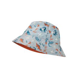 Playshoes Wende-Sonnenhut "Dino" in Orange/ Hellblau - 13% | Gr&ouml;&szlig;e 51 cm | Kindermuetzen