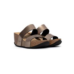 BACKSUN Keilpantoletten "Libreville" in Gold - 52% | Gr&ouml;&szlig;e 39 | Damen-pantoletten