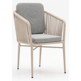 Acamp Gartenstuhl, Champagner, Beige, Metall, Textil, Uni, F&uuml;llung: Schaumstoff, Rundrohr, 61x82x63 cm, stapelbar, gastro- und objekttauglich, wetterbest&auml;ndig, abwischbar, Gartenm&ouml;bel, Gartenst&uuml;hle, Gartenst&uuml;hle