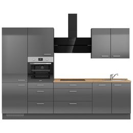 Nobilia K&uuml;chenleerblock Flash, Eiche, Schiefer, Holzwerkstoff, 6 Schublade(n) Schubladen, nur wie online abgebildet bestellbar, 300 cm, Blauer Engel, Pefc, Goldenes M, Made in Germany, DGM-Klimapakt, seitenverkehrt erh&auml;ltlich, vormontierter Korpus, K&uuml;chen, K&uuml;chenzeilen & K&uuml;chenbl&ouml;cke, K&uuml;chenzeilen ohne Ger&auml;te