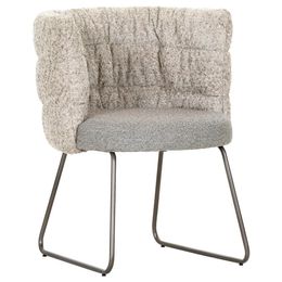 Novel Stuhl, Bronze, Graubraun, Textil, Kufe, 62x80x62 cm, Esszimmer, St&uuml;hle, Esszimmerst&uuml;hle