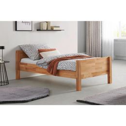 Mid.you Bett, Kernbuche, Holz, Kernbuche, massiv, H&ouml;he ca. 20 cm, 90x200 cm, Schlafzimmer, Betten, Einzelbetten