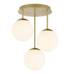 Novel H&auml;ngeleuchte, Wei&szlig;, Gold, Metall, Glas, rund,rund, 41.5 cm, RoHS, CE, Lampen & Leuchten, Innenbeleuchtung, H&auml;ngelampen, Pendelleuchten