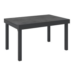 Ambia Garden Gartentisch mit Auszug, Anthrazit, Metall, Kunststoff, rechteckig, eckig, 135x270x75 cm, ausziehbar, Gartenm&ouml;bel, Gartentische, Gartentische ausziehbar