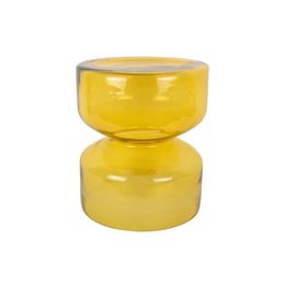 Leitmotiv Beistelltisch Doble, Hellgelb, Glas, 41 cm, Wohnzimmer, Wohnzimmertische, Beistelltische, Glas-Beistelltische