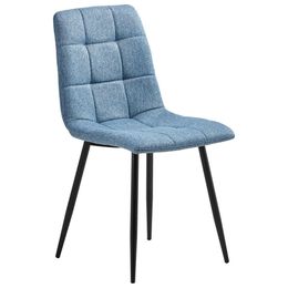 Livetastic Stuhl, Blau, Schwarz, Metall, Textil, F&uuml;llung: Schaumstoff, konisch, 44.5x86x54.5 cm, Esszimmer, St&uuml;hle, Esszimmerst&uuml;hle, Vierfu&szlig;st&uuml;hle
