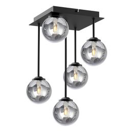 Novel H&auml;ngeleuchte, Schwarz, Metall, Glas, rund,rund, 25.5x41x25.5 cm, RoHS, CE, Lampen & Leuchten, Innenbeleuchtung, H&auml;ngelampen, Pendelleuchten