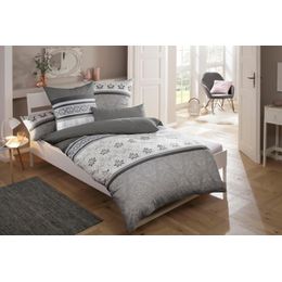 Bettw&auml;sche OTTO HOME "Cremona", grau (anthrazit), B/L: 155cm x 220cm, 1 Stk., 1 Stk., Polycotton recycelt, B/L: 80cm x 40cm, 2, Polycotton recycelt, Obermaterial: 60% Baumwolle, 40% Polyester, Bettw&auml;sche, Bettw&auml;sche, romantische Bettw&auml;sche in verschiedenen Qualit&auml;ten, ab Gr. 135x200 cm