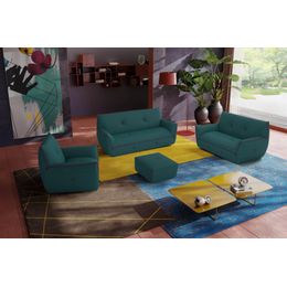 Polstergarnitur Egoitaliano "Yuki, extravagantes Design und h&ouml;chster Sitzkomfort, tolle Details", bunt (bosco, fuchsia), H:85cm T:90cm, Sitzm&ouml;bel-Sets, Set, bestehend aus einem 2,5- und einem 2-Sitzer, Sessel und Hocker