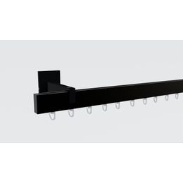 Gardinenstange Indeko "Bern", schwarz, L:400cm, Aluminium, Gardinenstangen, Innenlauf Komplett-Set inkl. Gleitern und Montagematerial