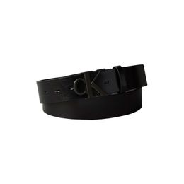 Lederg&uuml;rtel Calvin Klein "MONOGRAM BUCKLE 35MM", Herren, Gr. 125, schwarz, matte schwarz, Rindsleder, unifarben, G&uuml;rtel Lederg&uuml;rtel, Gr&ouml;&szlig;enverstellbar